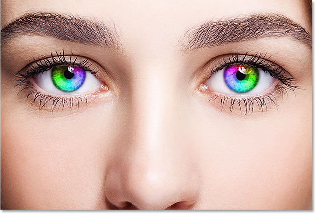 Rainbow Eye Color Effect In Photoshop